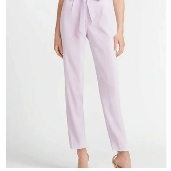 Express | Pants & Jumpsuits | Express Purple Paper Bag Tie Waist High ...